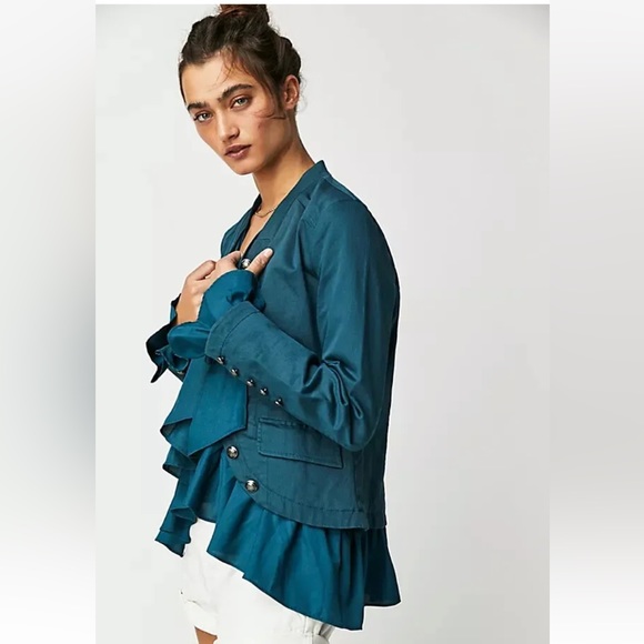 Free People | Jackets & Coats | Free People Ruffles Romance Military ...